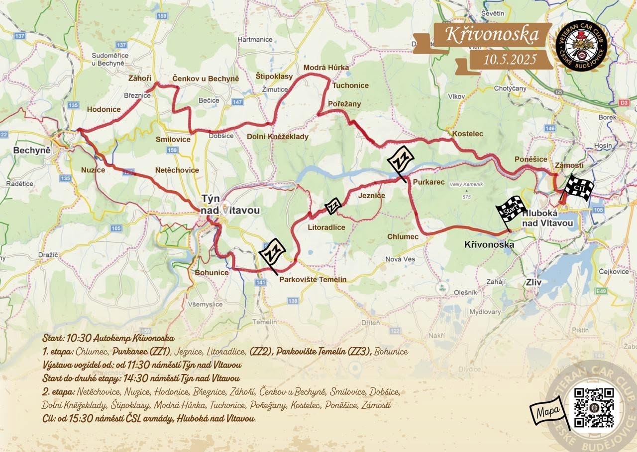 54. ročník Veteran rallye Křivonoska startuje v sobotu | Jižní Čechy Teď!